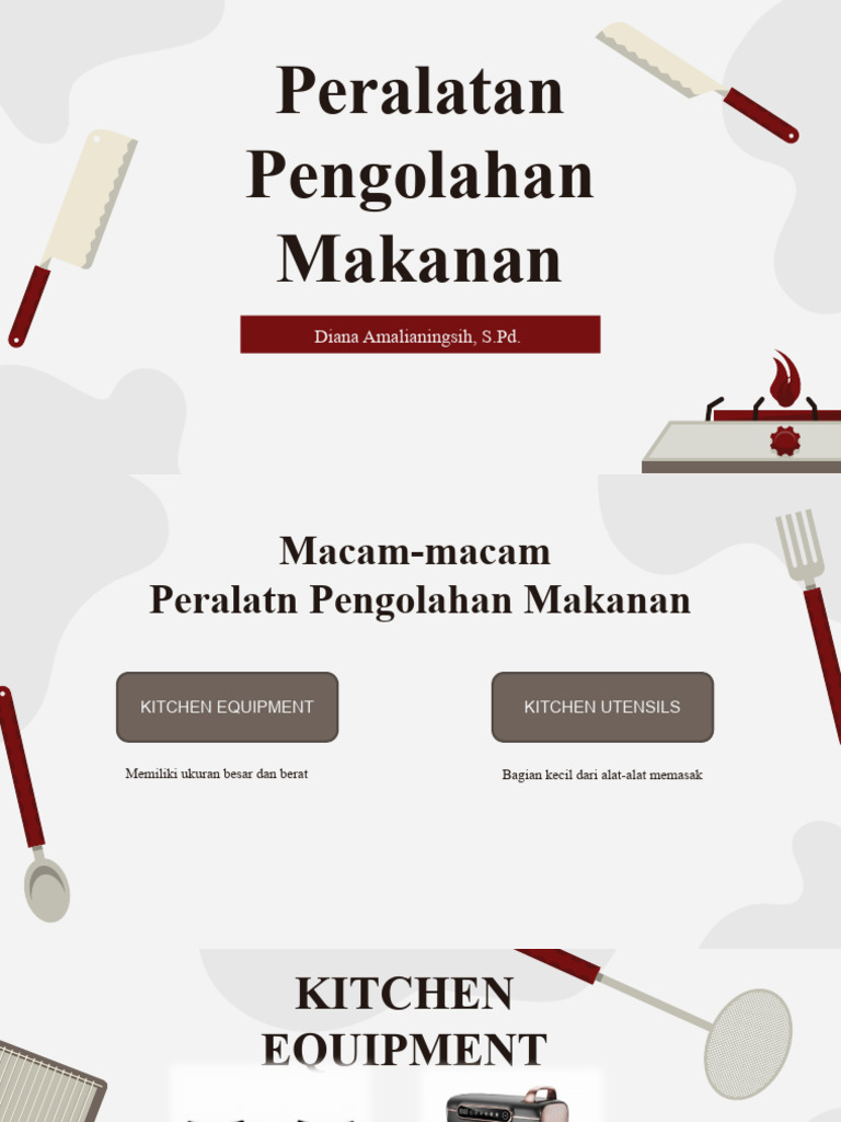 Jenis dan Perawatan Peralatan Makanan | PDF | Memasak, Makanan, & Anggur