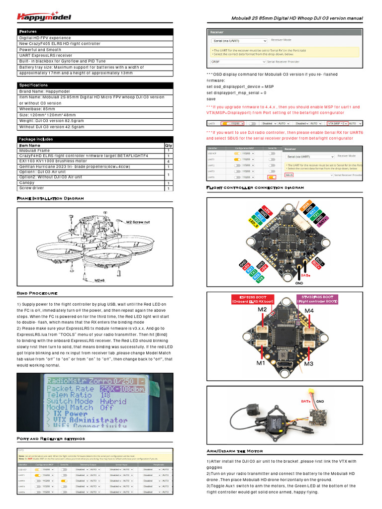 Mobula8 Digital HD DJI O3 Version Manual | PDF | Computer Architecture | Computing