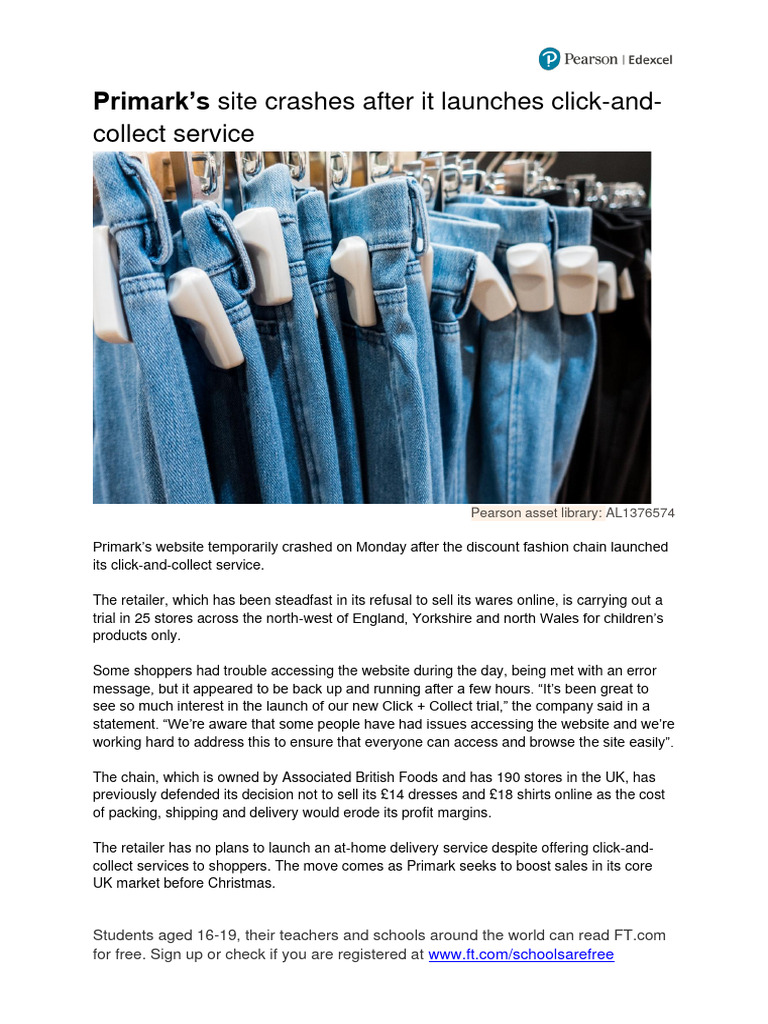 ks4 Case Study 8 Primark | PDF | Retail | Marketing
