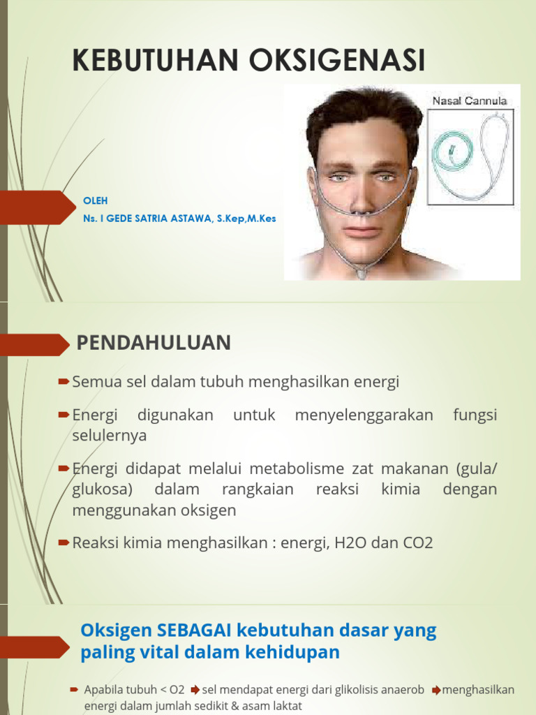 Kebutuhan Oksigenasi | PDF | Kajian Bahasa Asing | Kesehatan Holistik