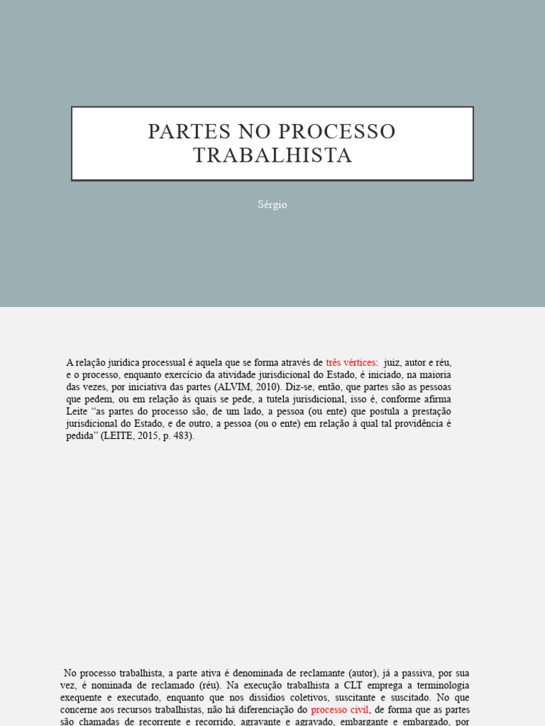 Partes e Litisconsórcio no Processo Trabalhista | PDF | Litisconsórcio ...