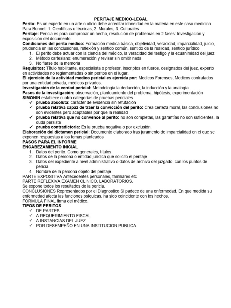 Peritaje Médico-Legal: Guía Esencial | PDF | Testigo experto | Experto