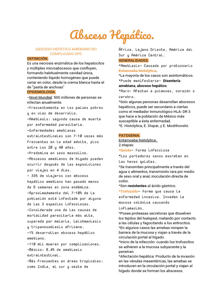 Absceso Hepático | PDF | Medicina | Inmunología