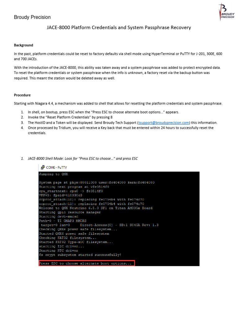 JACE-8000 Credential Reset Guide | PDF