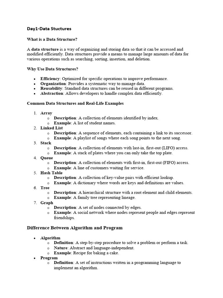 Day1-DSA | PDF | Time Complexity | Data Structure Day1-DSA | PDF | Time Complexity | Data Structure