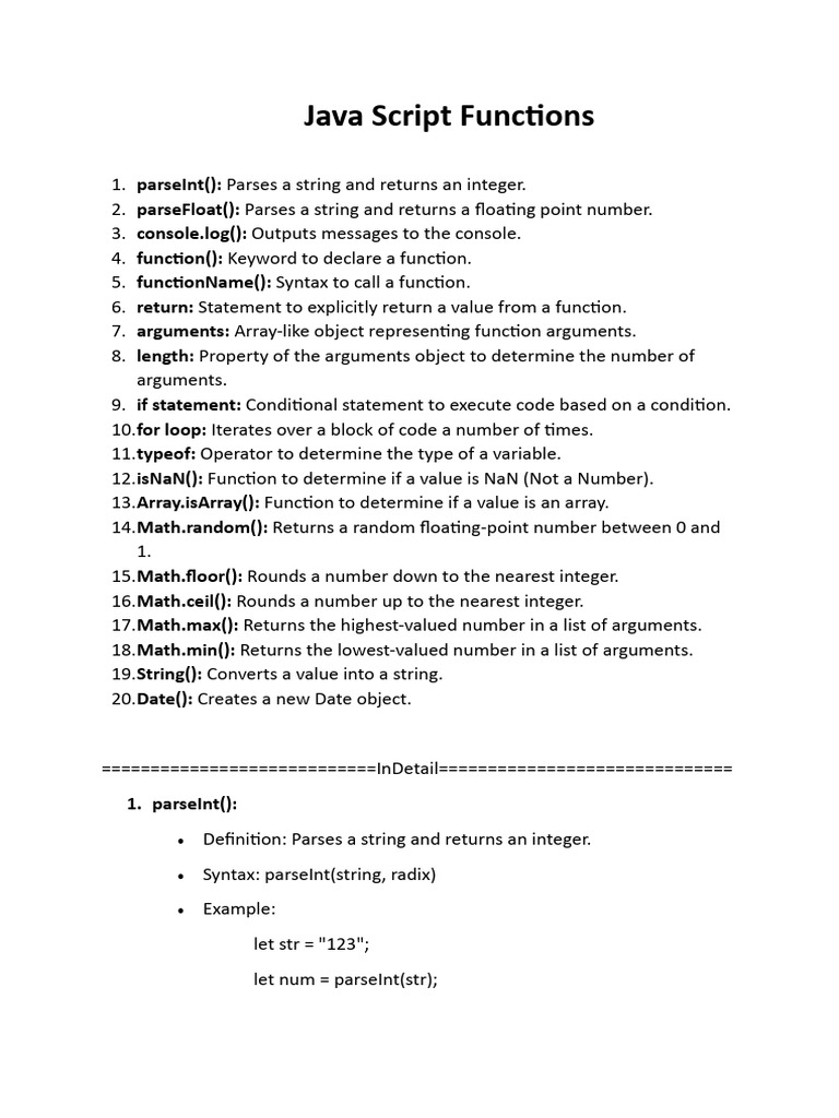 Java Script Functions | Download Free PDF | Parameter (Computer Programming) | Computing