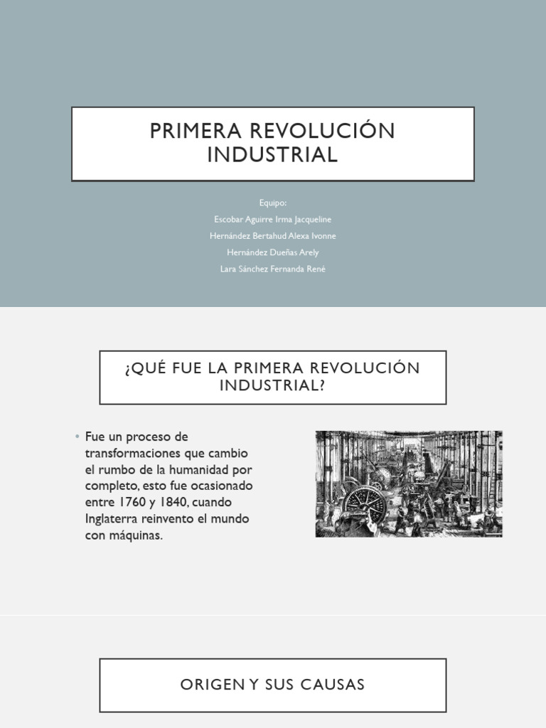 Causas y Consecuencias de la Primera Revolución Industrial | PDF ...