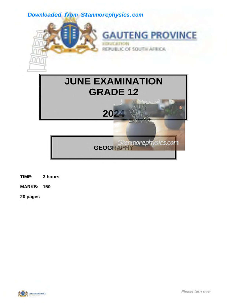 GP Geography Grade 12 June 2024 QP and Memo | PDF