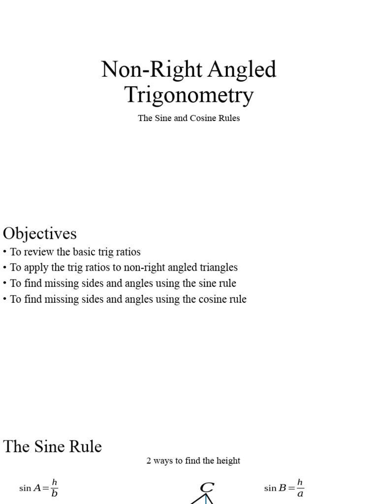 Non-Right Angle Trigonometry Guide | PDF | Trigonometric Functions ...