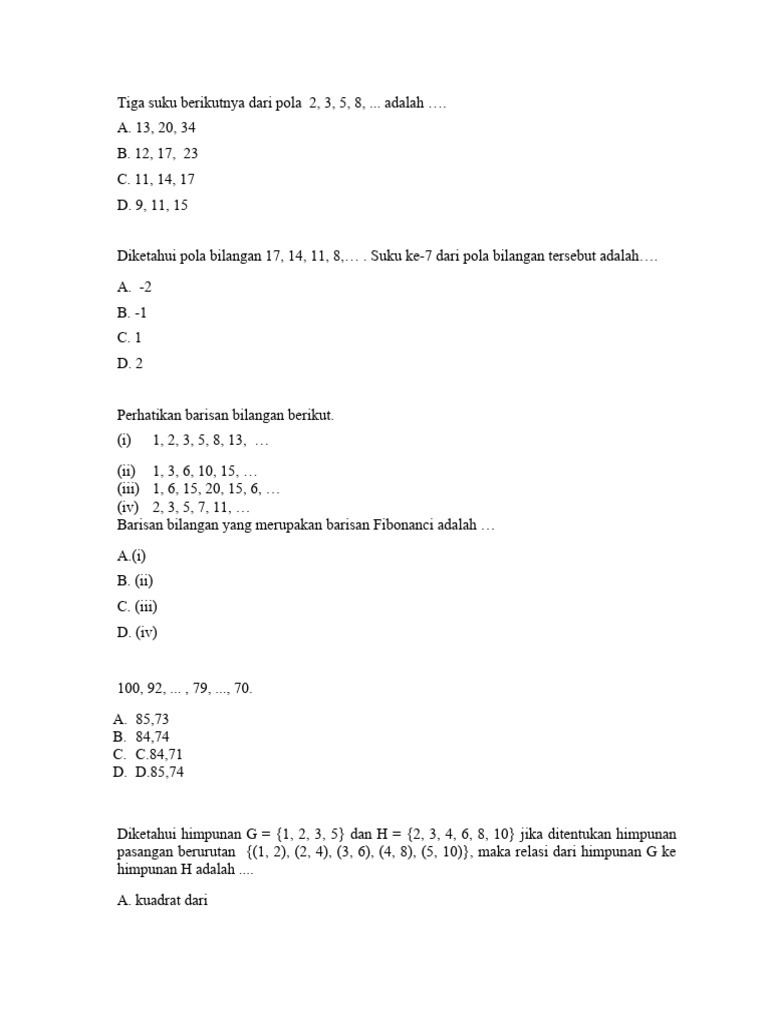 Soal Pat MTK KLS 8 Baru | PDF