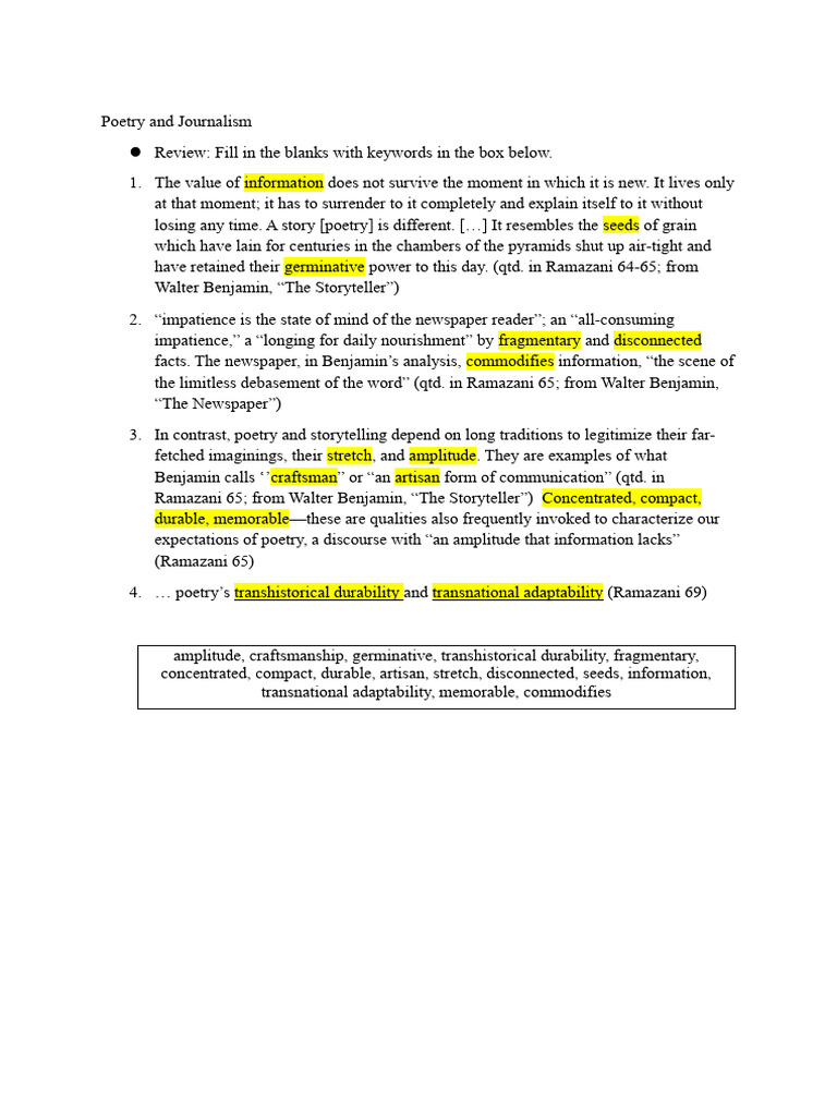 Poetry vs. Journalism: Timelessness | PDF