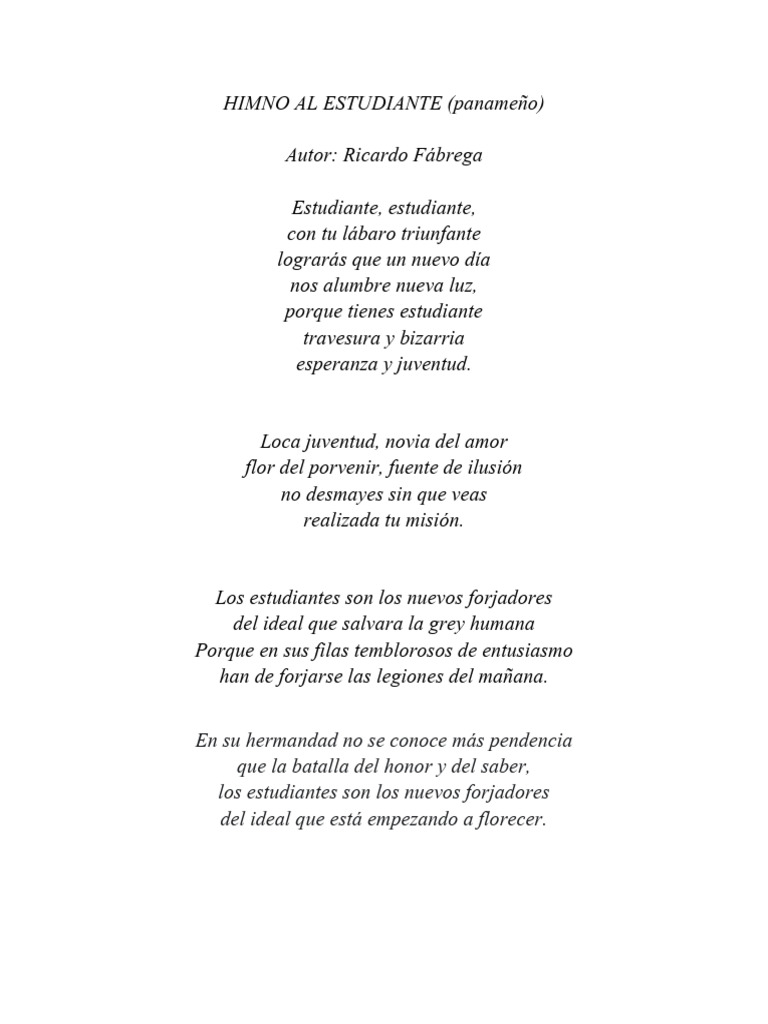 Himno Al Estudiante | PDF