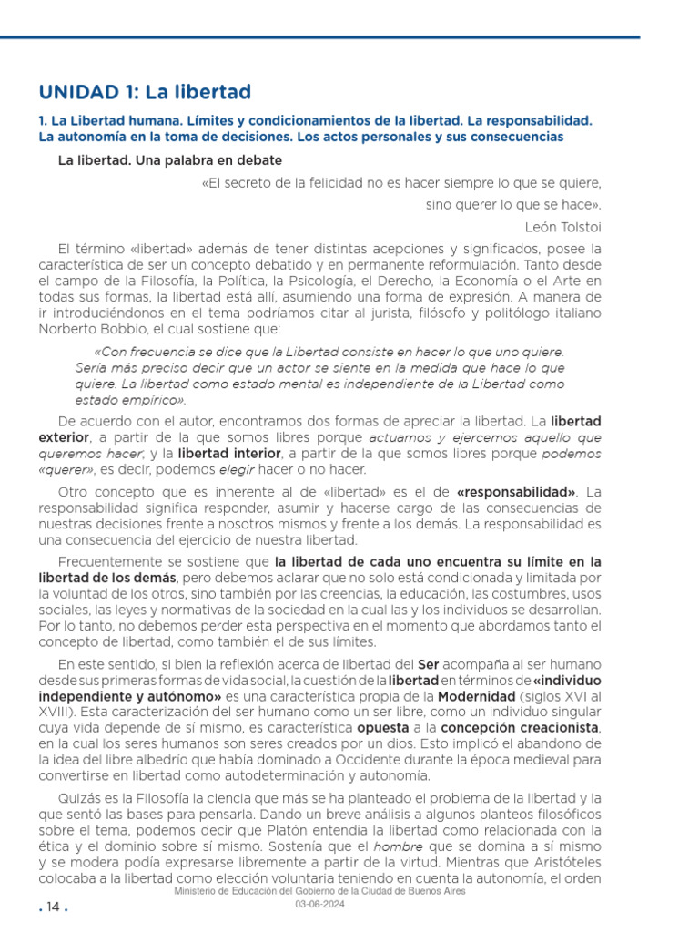 Tica - Libertad | PDF | Libertad | Moralidad