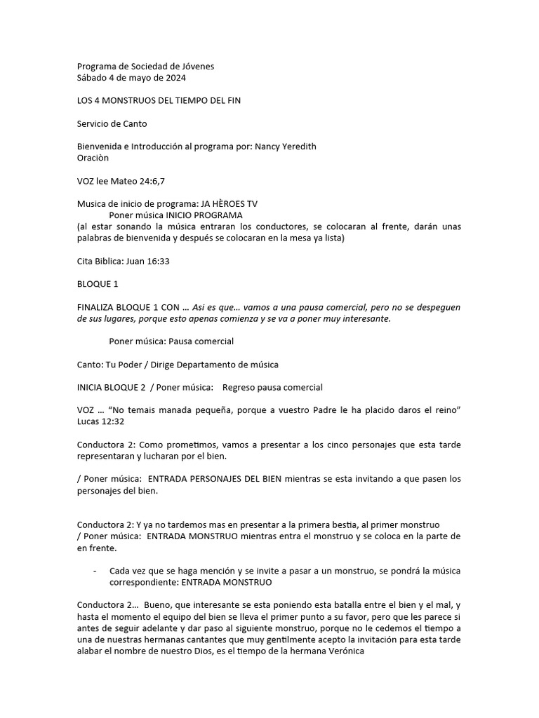 Programa de Sociedad de Jóvenes | PDF