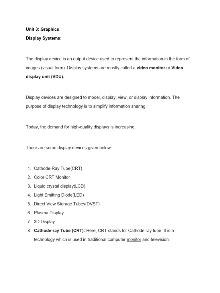 Unit 3AD | PDF | Printer (Computing) | Computer Monitor