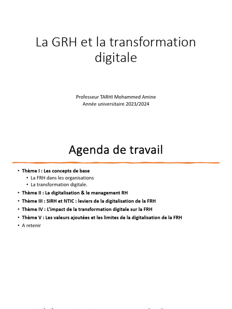 Transformation digitale en GRH | PDF | Gestion des ressources humaines ...