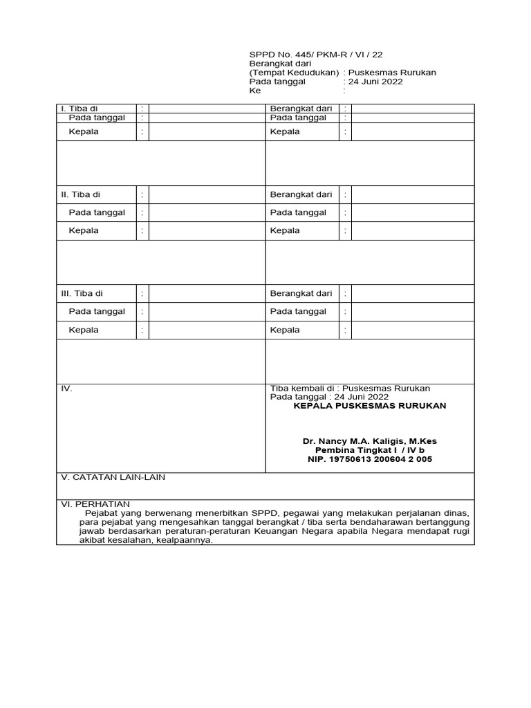 Contoh SPPD Bok | PDF