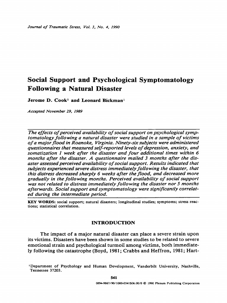 Cook 1990 | PDF | Social Support | Psychology