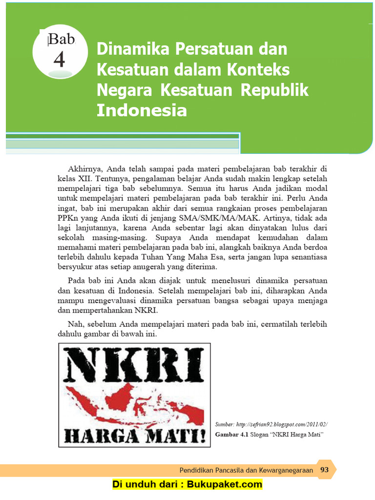 Bab 4 Dinamika Persatuan Dan Kesatuan Dalam Konteks Negara Kesatuan