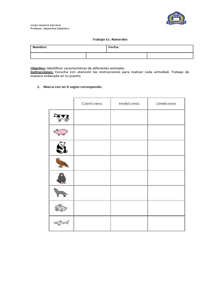 guia de ciencias naturales animales. | PDF