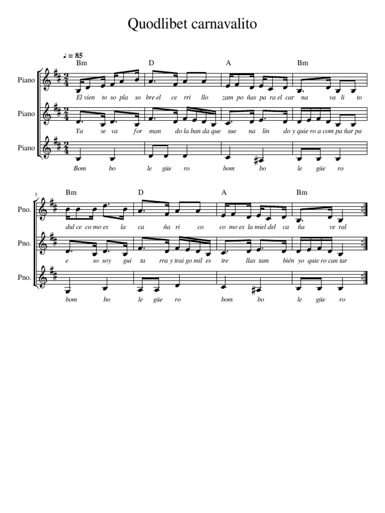 Quodlibet Carnavalito | PDF