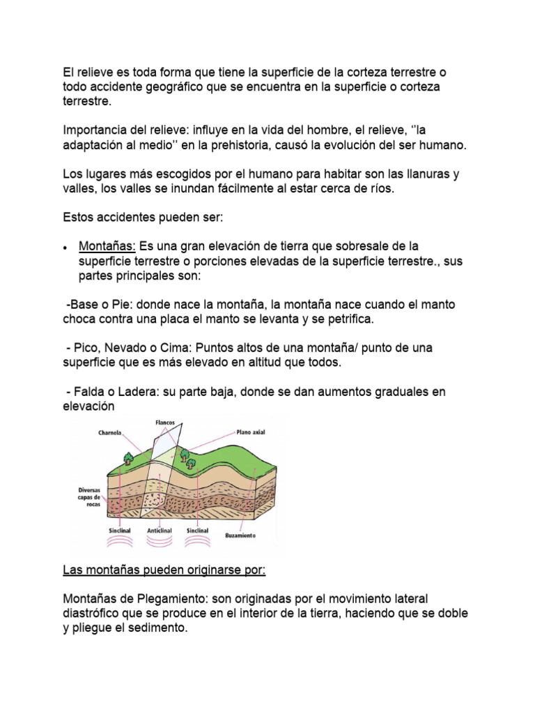 Geografía: Relieve y Montañas | PDF | Montañas | Andes