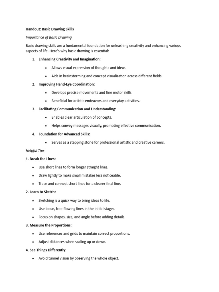 Basic Drawing Skills | PDF