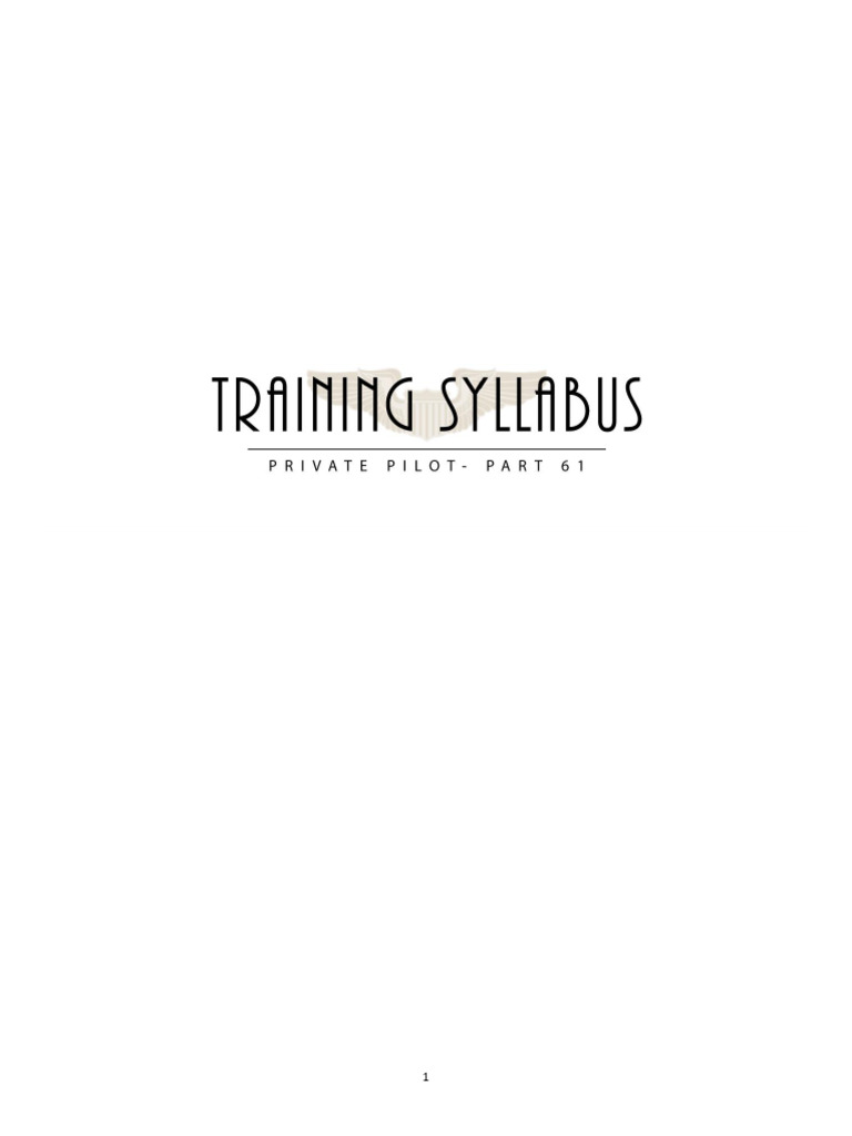 Private Pilot Training Syllabus | PDF | Flight Instructor | Air Traffic ...