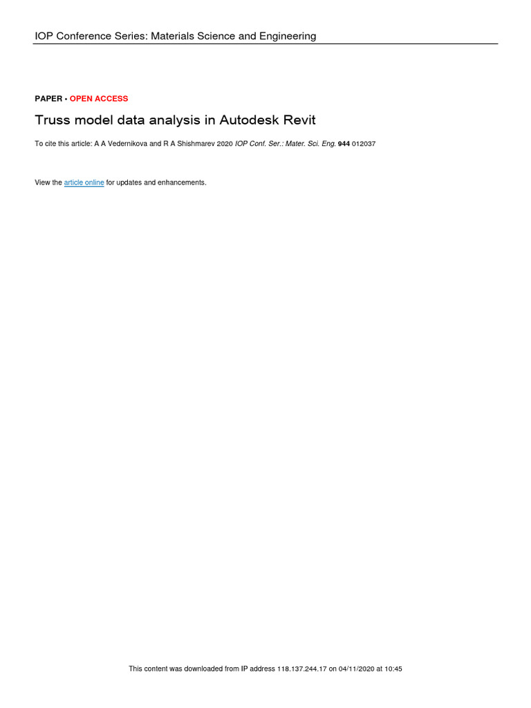 Truss in Revit | PDF | Matrix (Mathematics) | Autodesk Revit