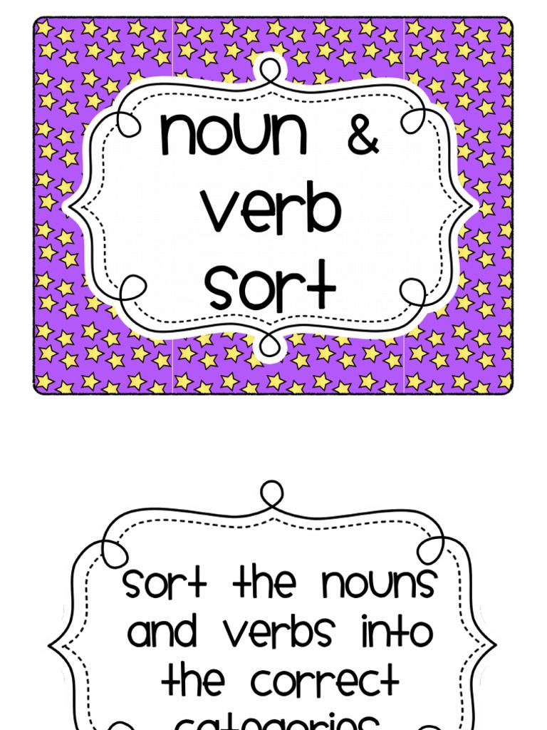 Noun and Verb Sorting Activity | PDF