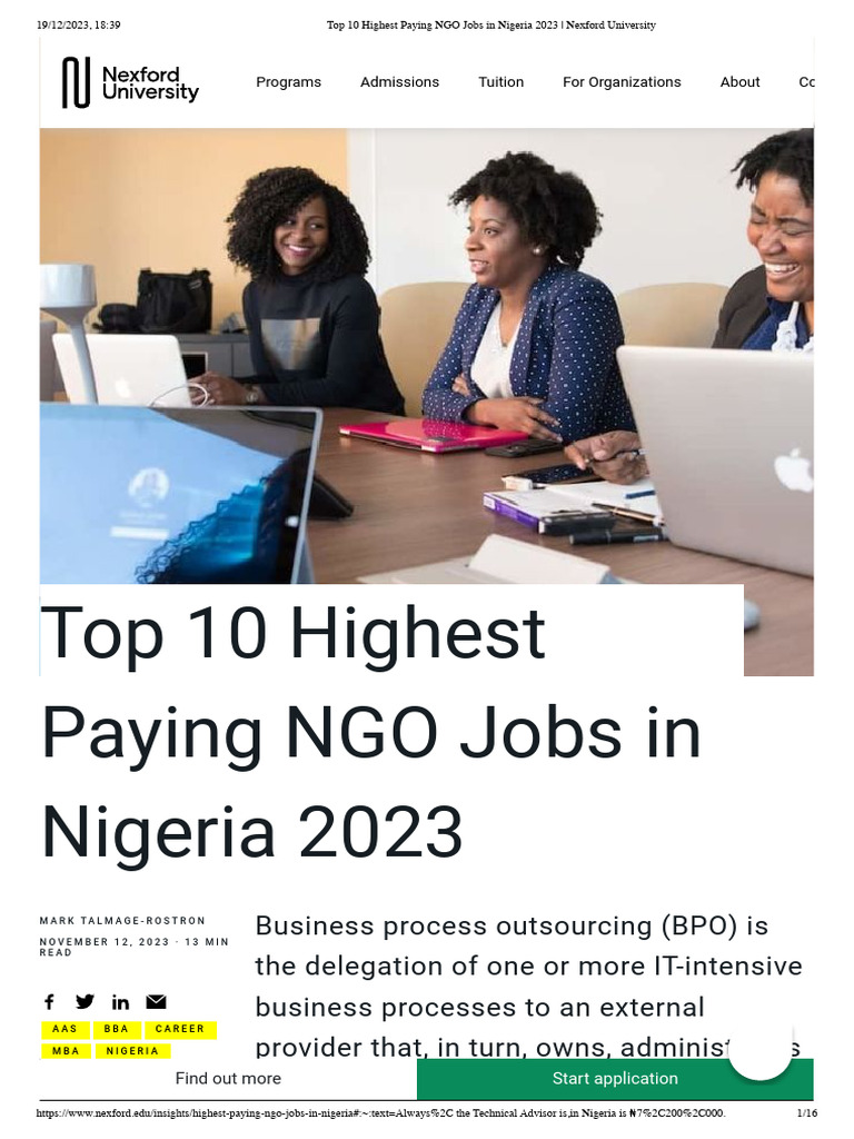 Top NGO Jobs in Nigeria 2023 | PDF | Non Governmental Organization ...