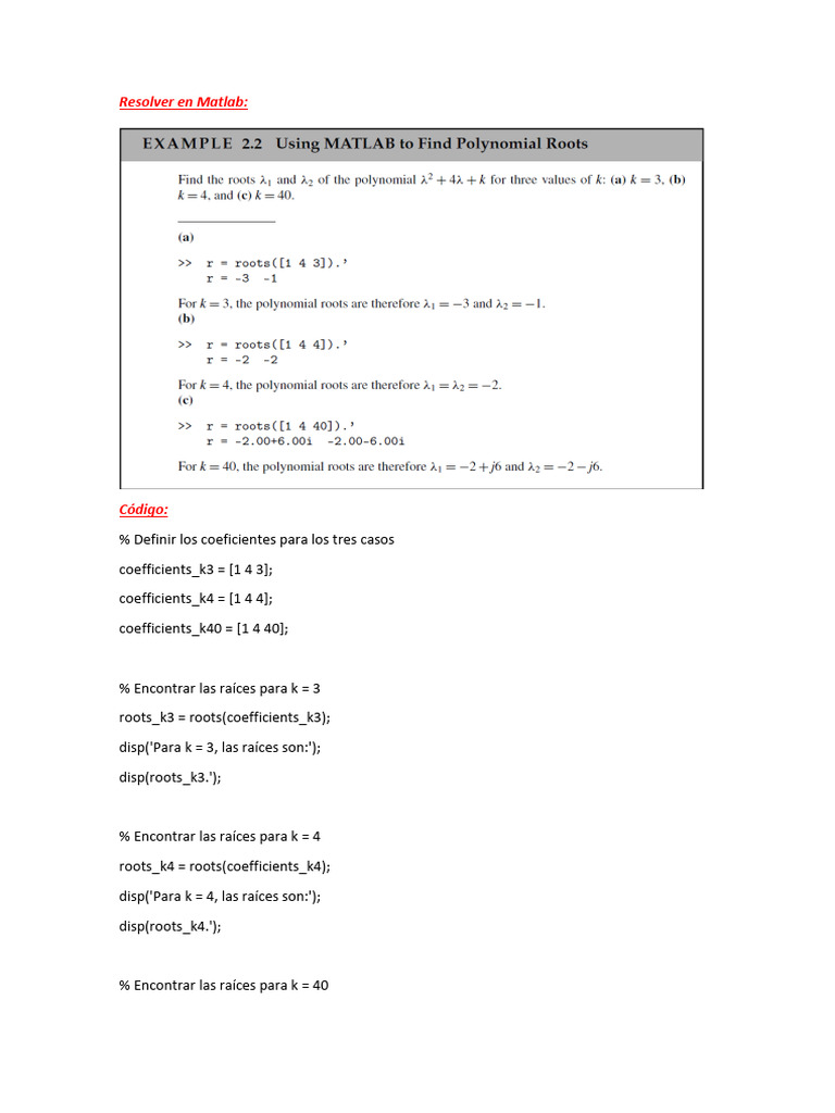 Resolver en Matlab | PDF