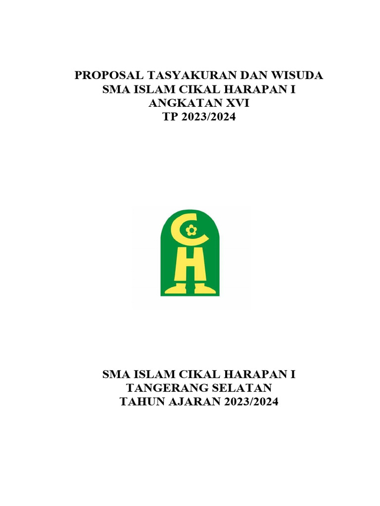 Proposal Tasyakuran Wisuda SMA Cikal Harapan | PDF