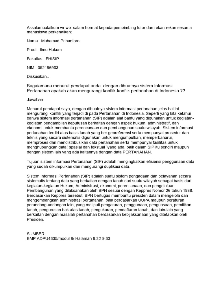 Diskusi Administrasi Pertanahan - Sesi 8 | PDF | Komputer