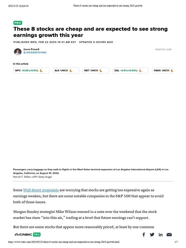 These 8 Stocks Are Cheap and Are Expected To See Strong 2023 Growth ...