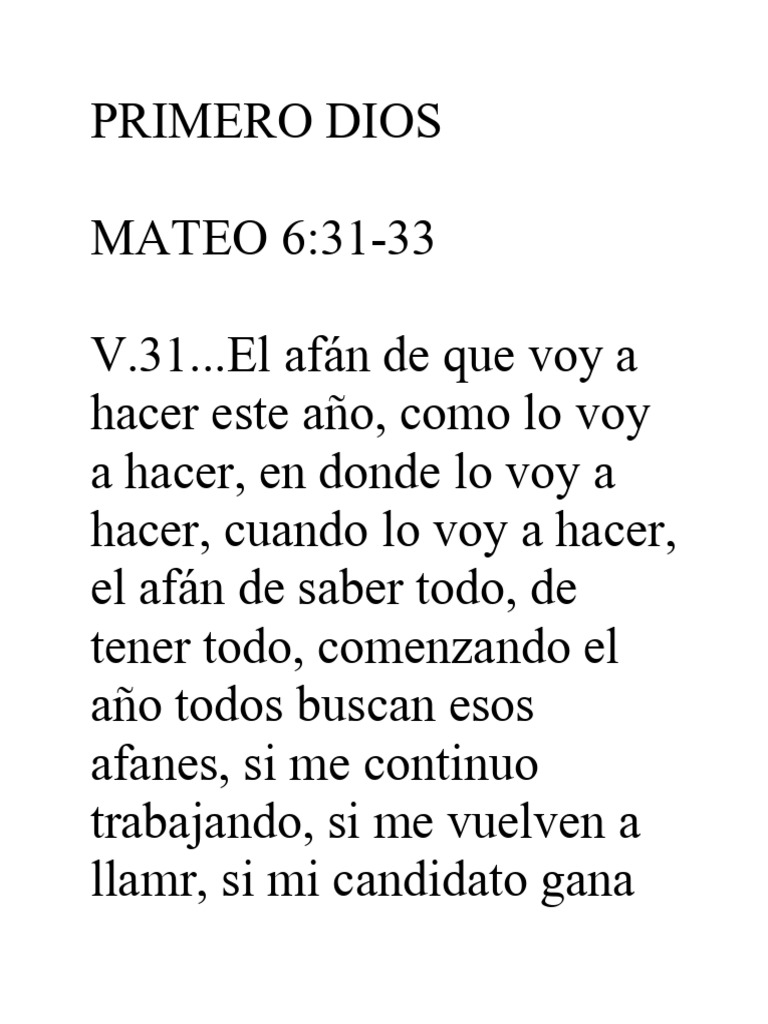 Primero Dios | PDF | Oración | Dios
