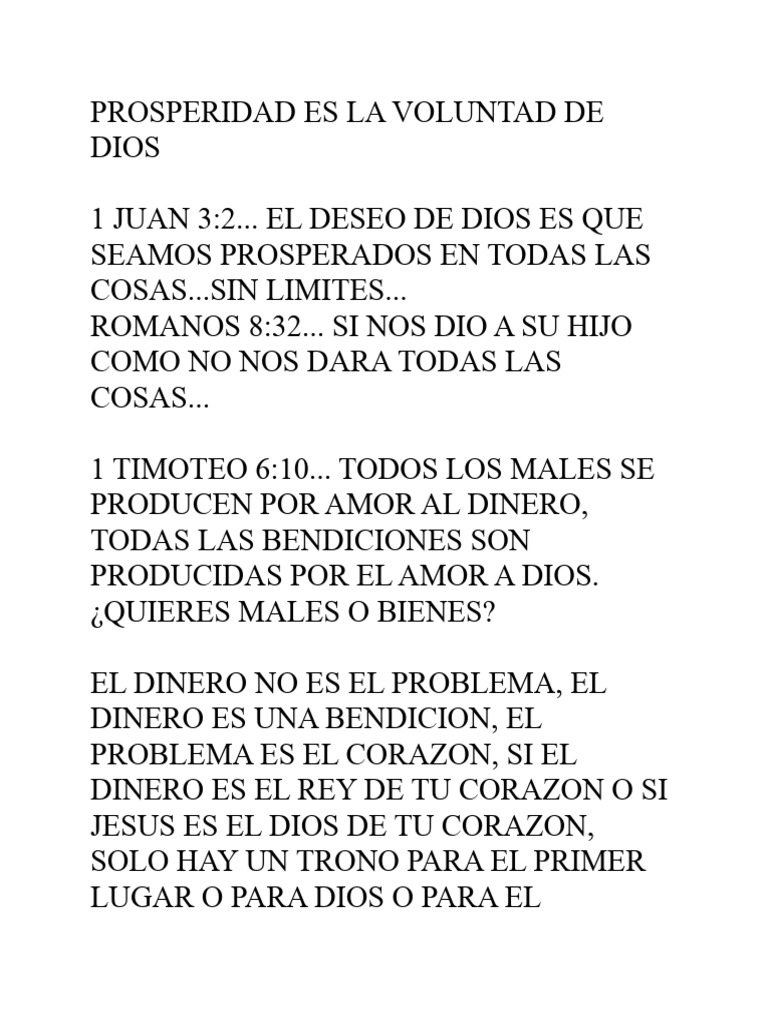 Prosperidad Es La Voluntad de Dios Para Mi Vida II | Descargar gratis PDF | Contenido bíblico ...