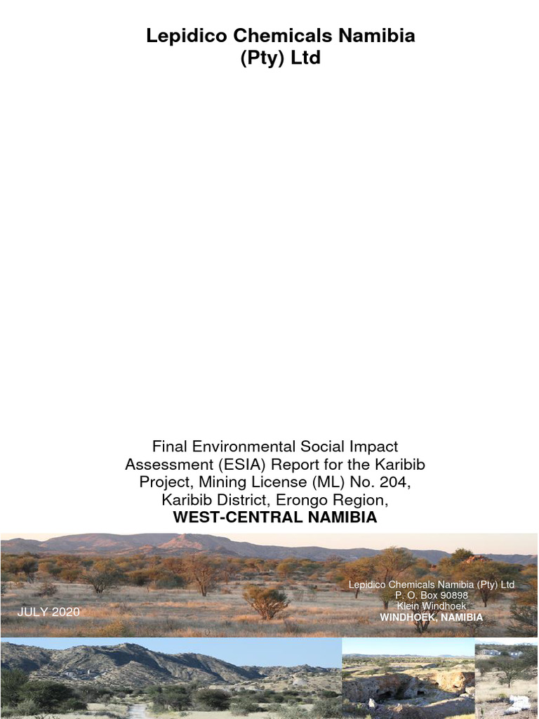 Karibib Project ESIA Report 2020 | PDF | Environmental Impact ...