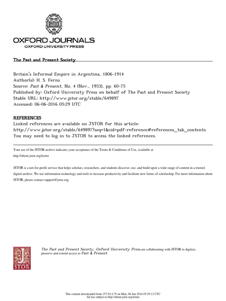 Britains Informal Empire in Argentina 1806-1914 | PDF | Spanish Empire ...