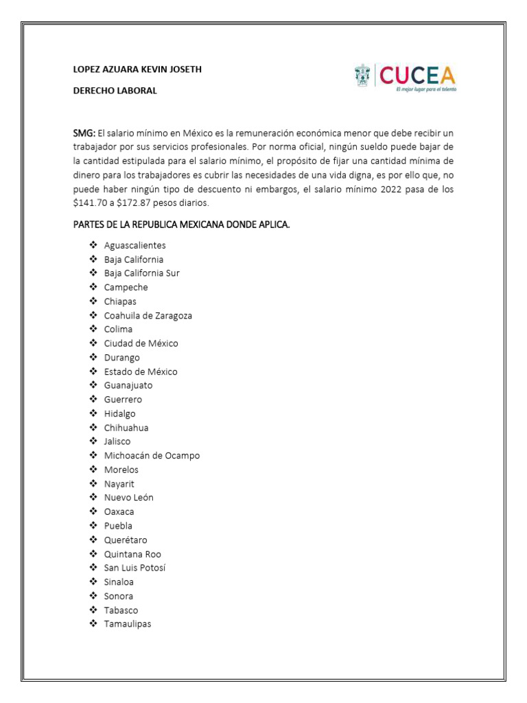 Act.2 SMG, SFM y Uma - Lopez Azuara Kevin | PDF | México | Salario