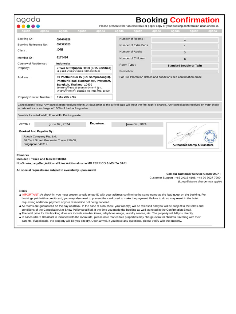 Voucher Bangkok (Joni) | PDF | Payments