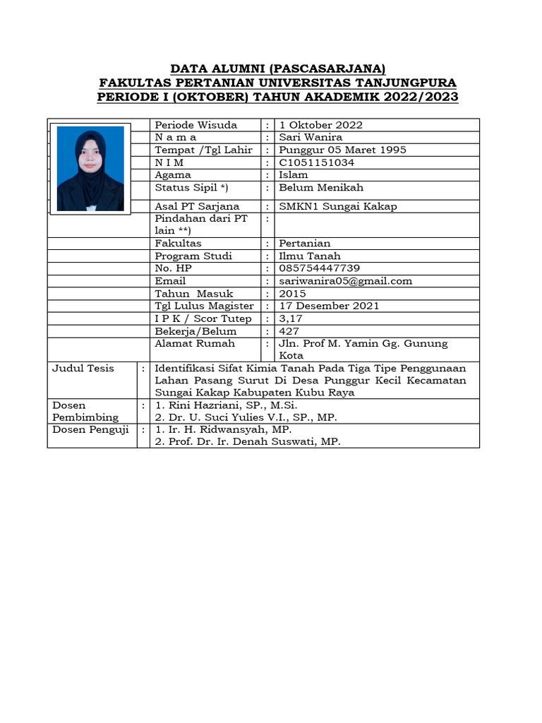 DATA ALUMNI PASCASARJANA (Nama Prodi-Nama Alumni) | PDF