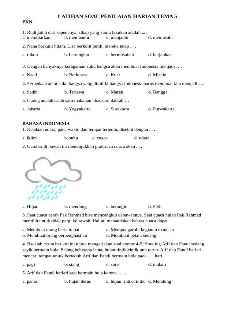 Latihan Soal PH Tema 5 | PDF