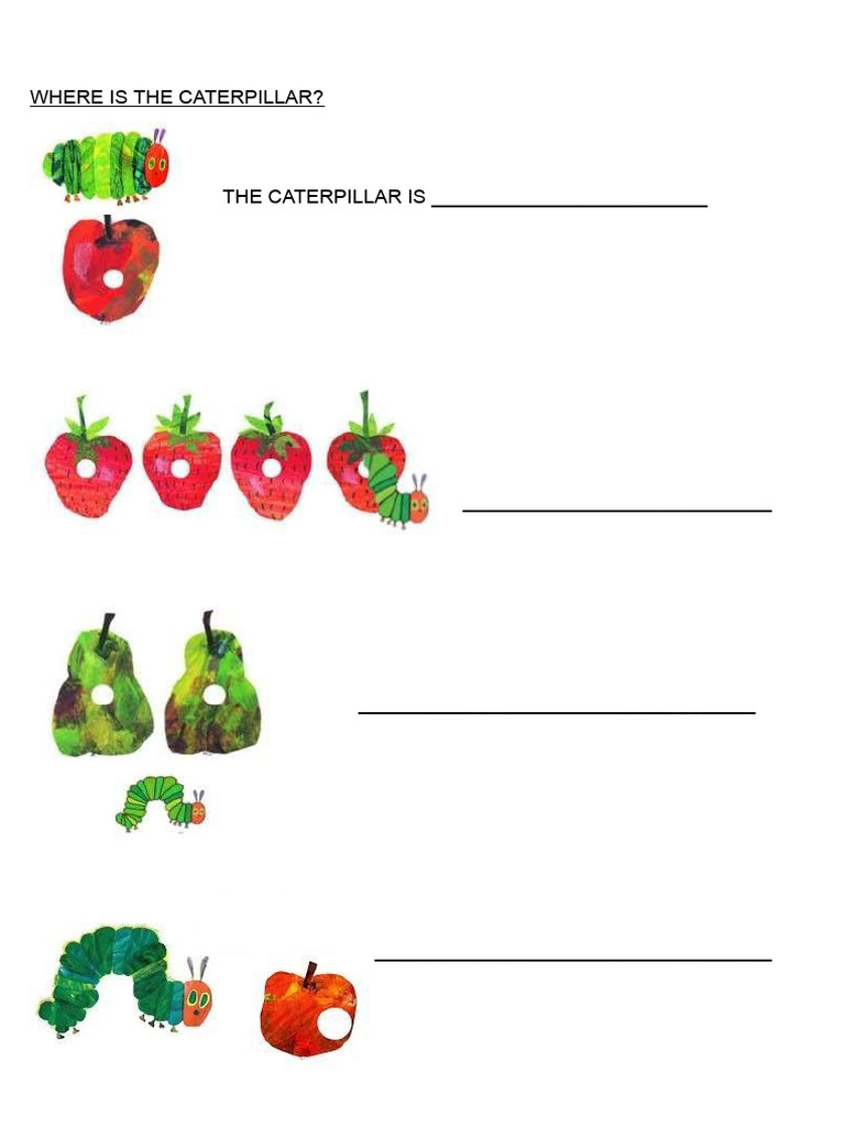 The Very Hungry Caterpillar Prepositions | PDF