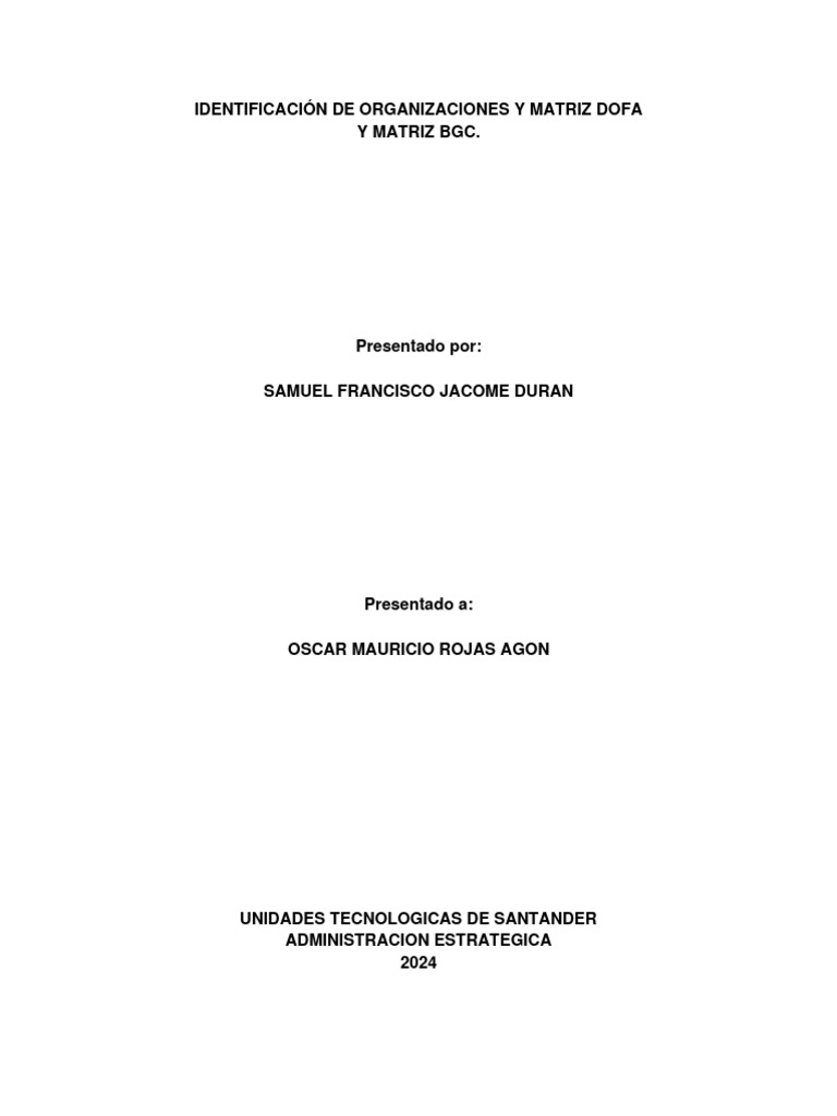 Matriz BGC | PDF | Análisis FODA | Marketing