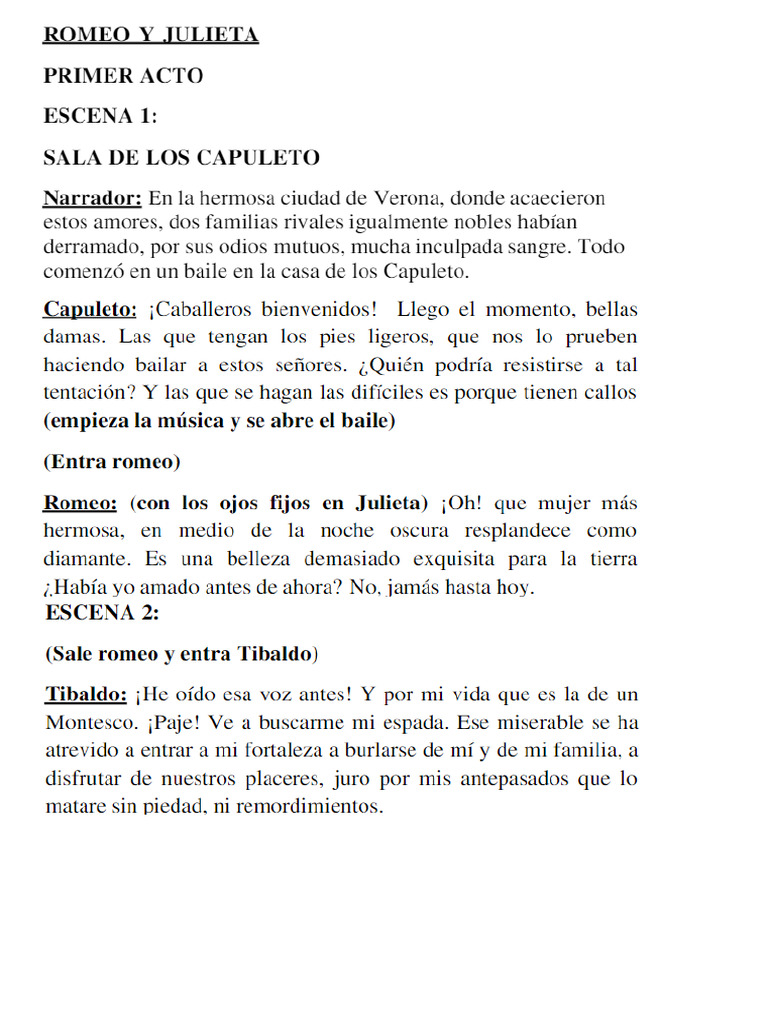 Guión Completo_romeo y Julieta | PDF