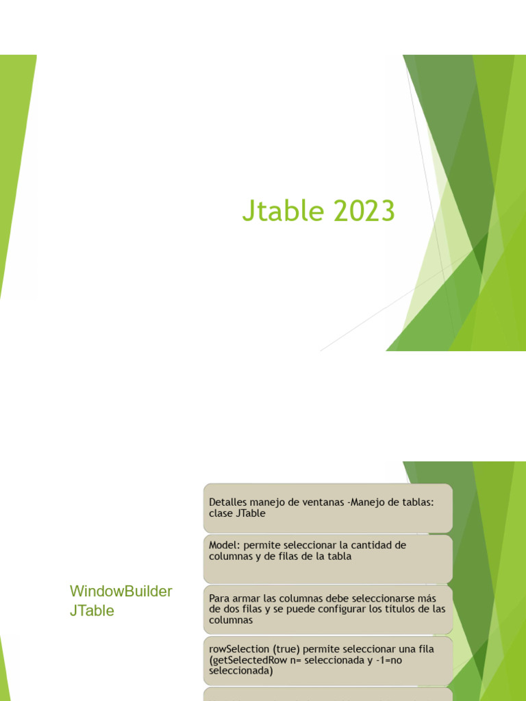 clase 8 Jtable | Descargar gratis PDF | Programación de computadoras ...