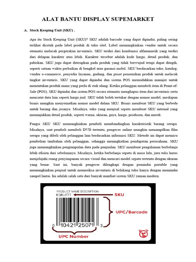 Alat Bantu Display Supermarket dan SKU | PDF
