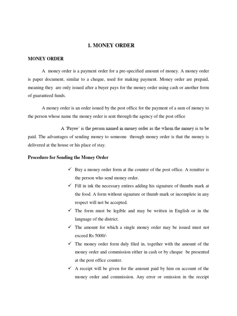 Money Order Money Order | PDF | Negotiable Instrument | Cheque