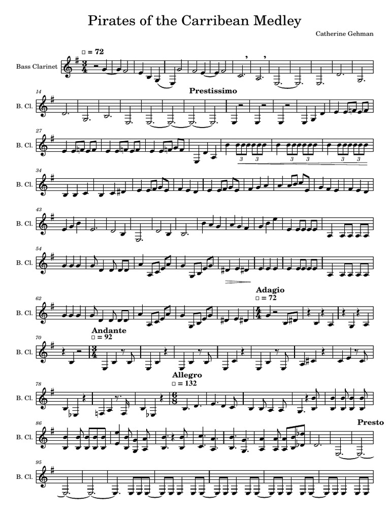 Pirates of The Caribbean Medley | PDF | Musical Forms | Musical ...
